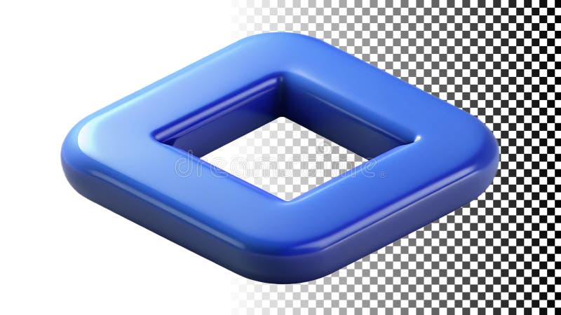 Blue Square Frame or Button Icon, User Interface Design Element Png ...