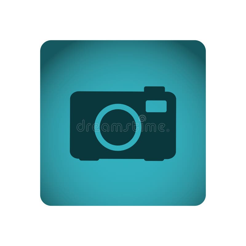 Blue Square Frame with Silhouette Tech Digital Camera with Flash Stock ...