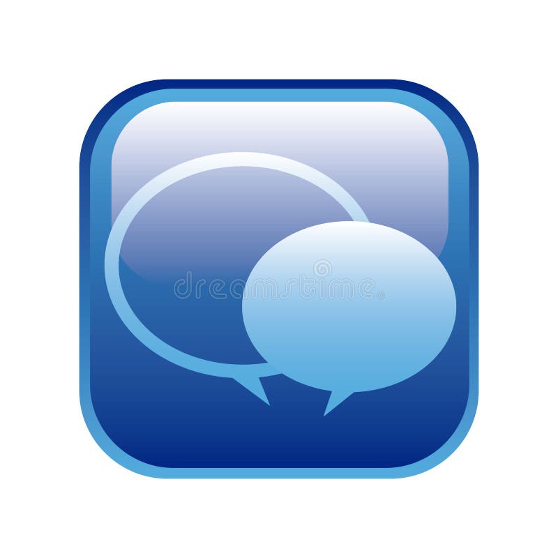 Blue Square Frame with Speech Bubbles Stock Illustration - Illustration ...