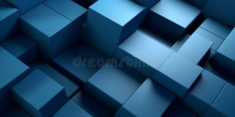 Blue Square Geometric Shape Abstract Background Stock Illustration ...