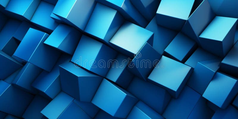 Blue Square Geometric Shape Abstract Background Stock Illustration ...