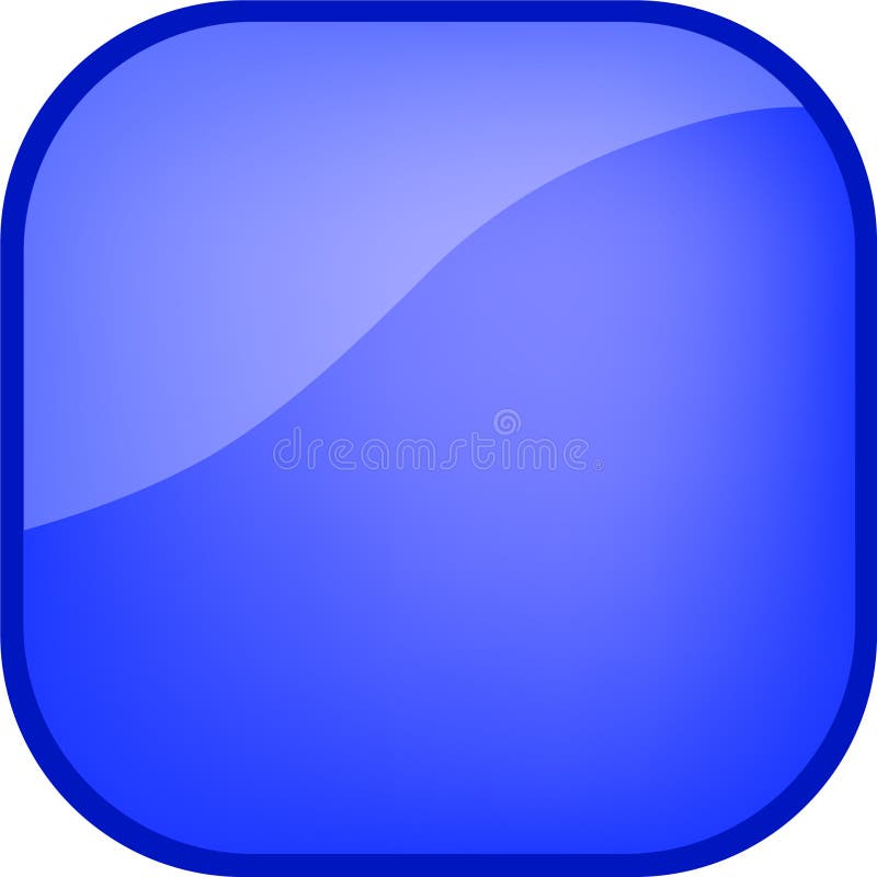 Blue Square Glossy Web Icon Stock Illustration - Illustration of shine ...