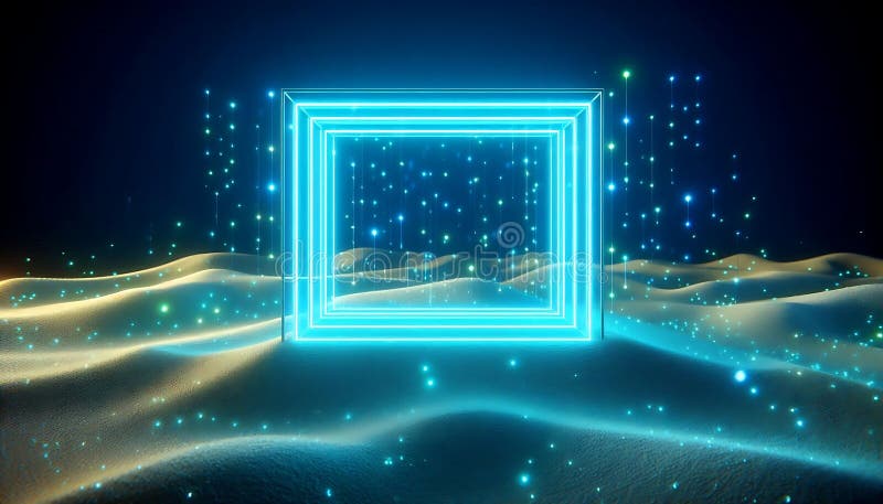 A Blue Square with a Glowing Light Inside of it. the Light is ...