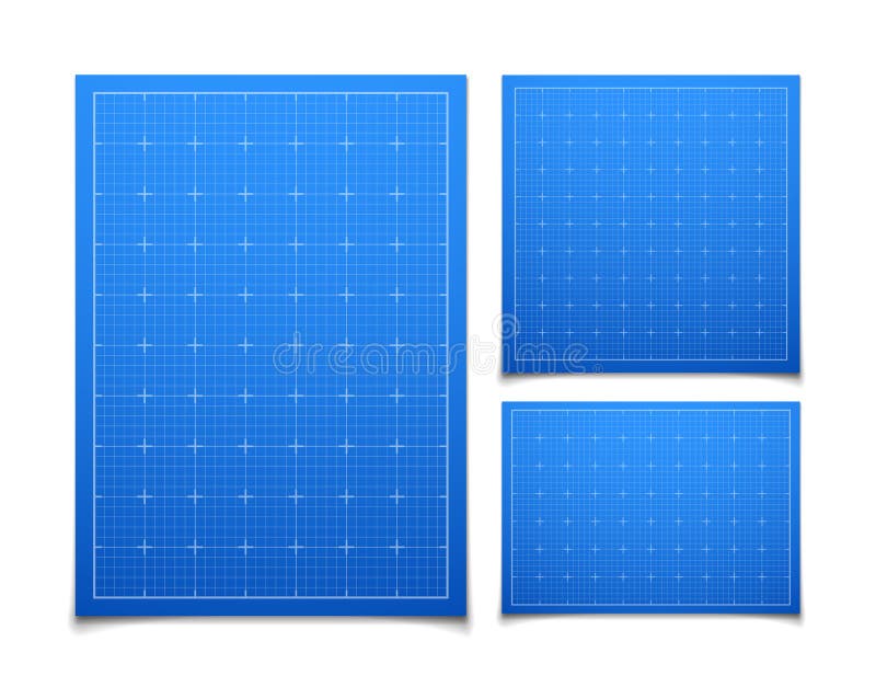 Blue Square Grid Set with Shadow Stock Vector - Illustration of ...