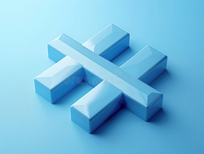 Blue Square with a Hash Symbol in the Middle Stock Photo - Image of ...
