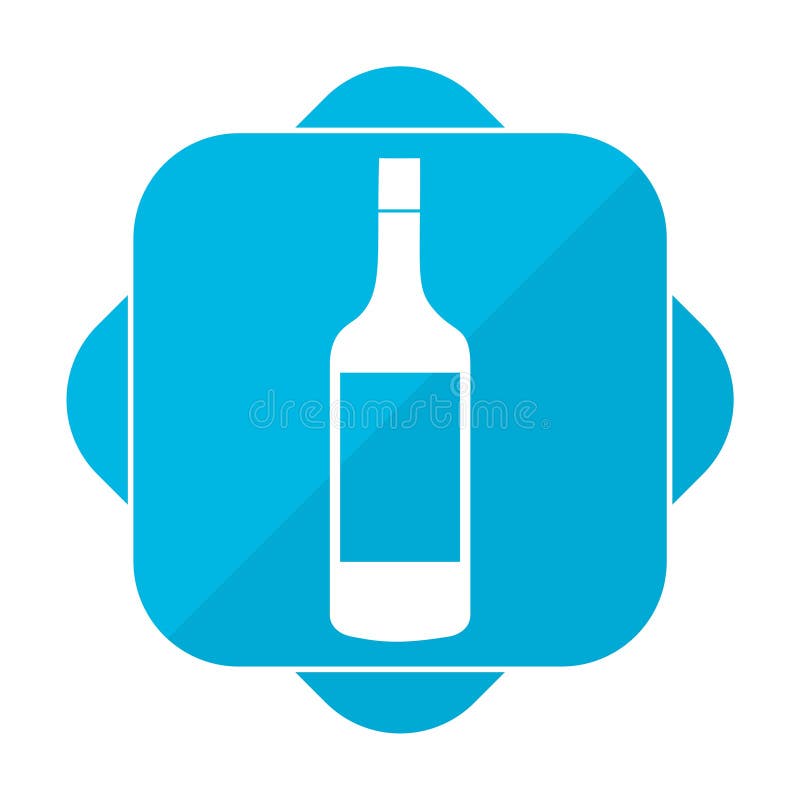 Blue Square Icon Alcohol Bottle Stock Vector - Illustration of party ...