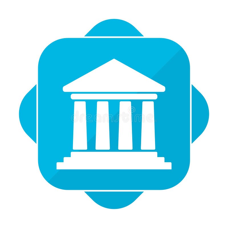 Blue square icon bank stock vector. Illustration of advantage - 94477706