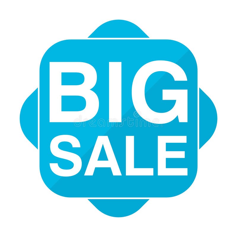 Blue square icon big sale stock illustration. Illustration of promotion ...