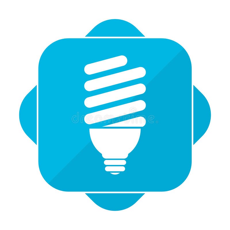 Blue square icon bulb stock vector. Illustration of drawing - 94477781