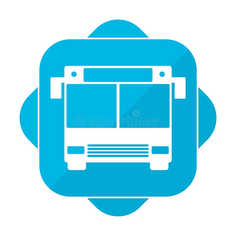 Blue square icon bus stock vector. Illustration of classic - 94572971