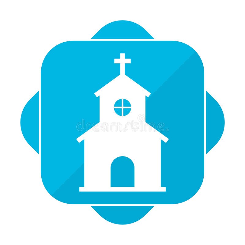 Blue square icon church stock vector. Illustration of funeral - 94477846