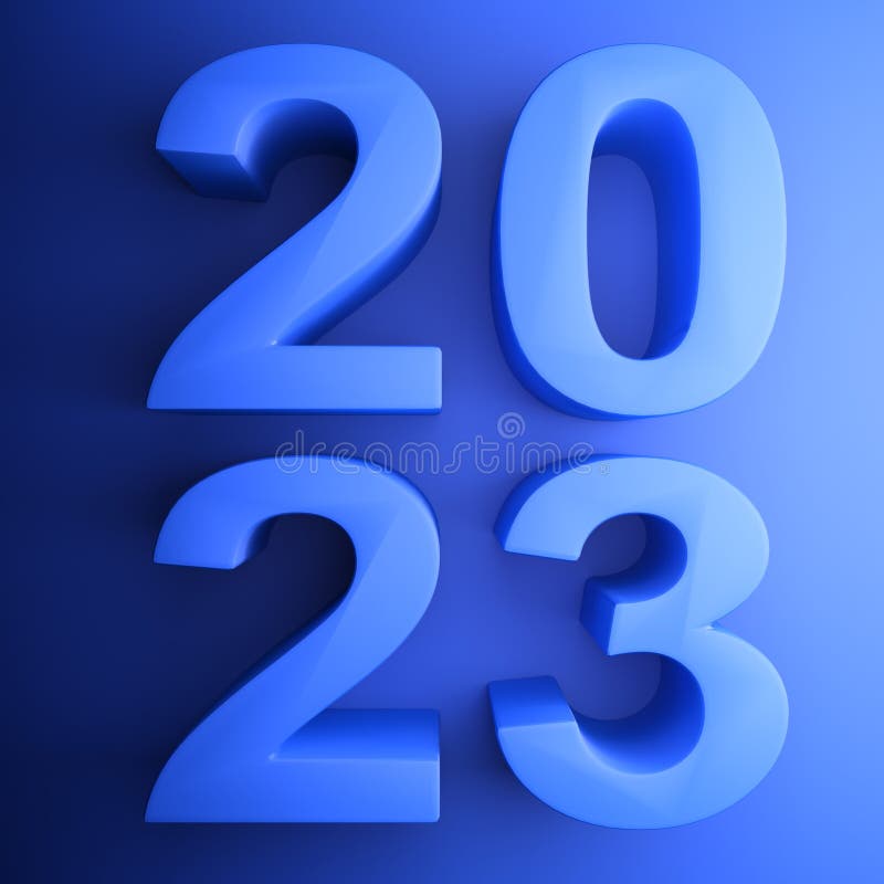 2023 Blue Square Icon - 3D Rendering Illustration Stock Illustration ...