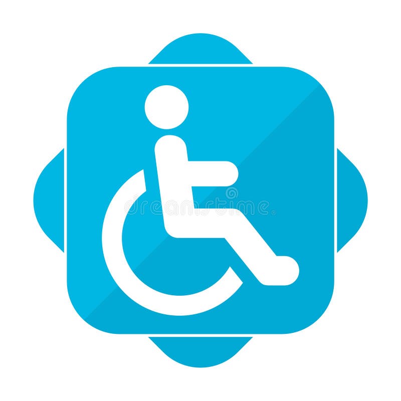 Blue Square Icon Disabled Icon Sign Accessibility Stock Vector ...