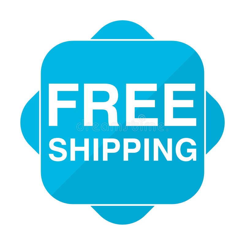 Blue Square Icon Free Shipping Stock Illustration - Illustration of ...
