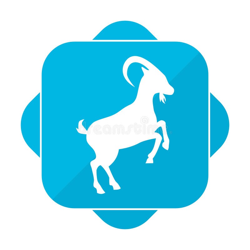 Blue square icon goat stock vector. Illustration of chinese - 94477944