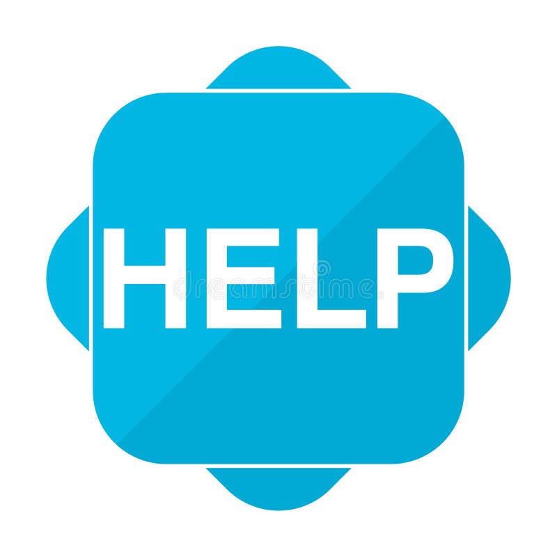 Blue square icon help stock vector. Illustration of design - 94639035