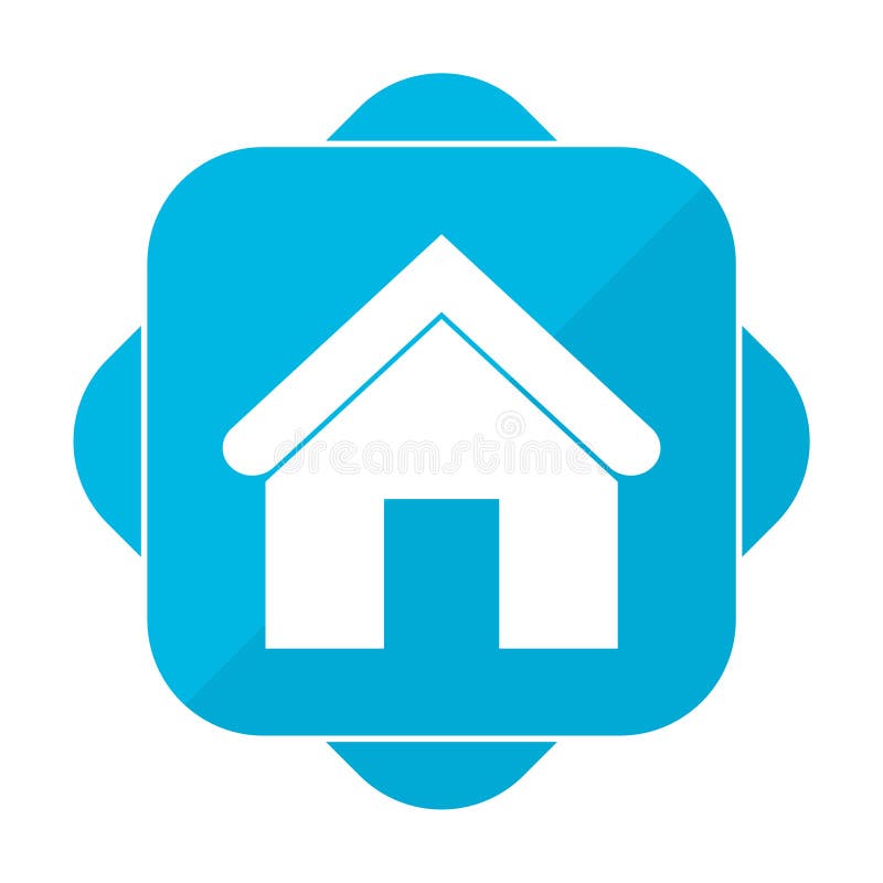 Blue square icon home stock vector. Illustration of concepts - 94477995
