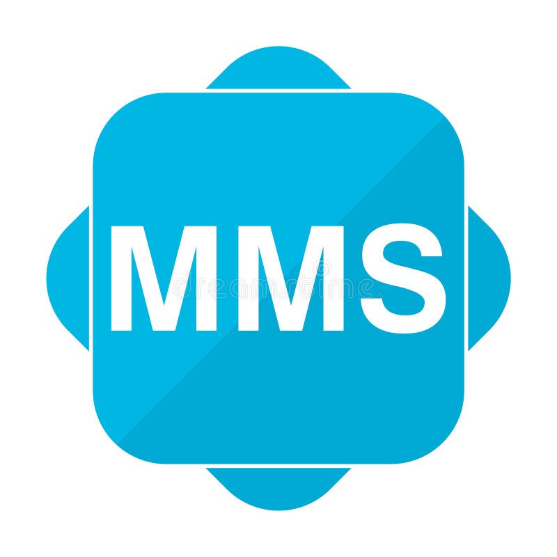 Blue square icon mms stock vector. Illustration of design - 94639059