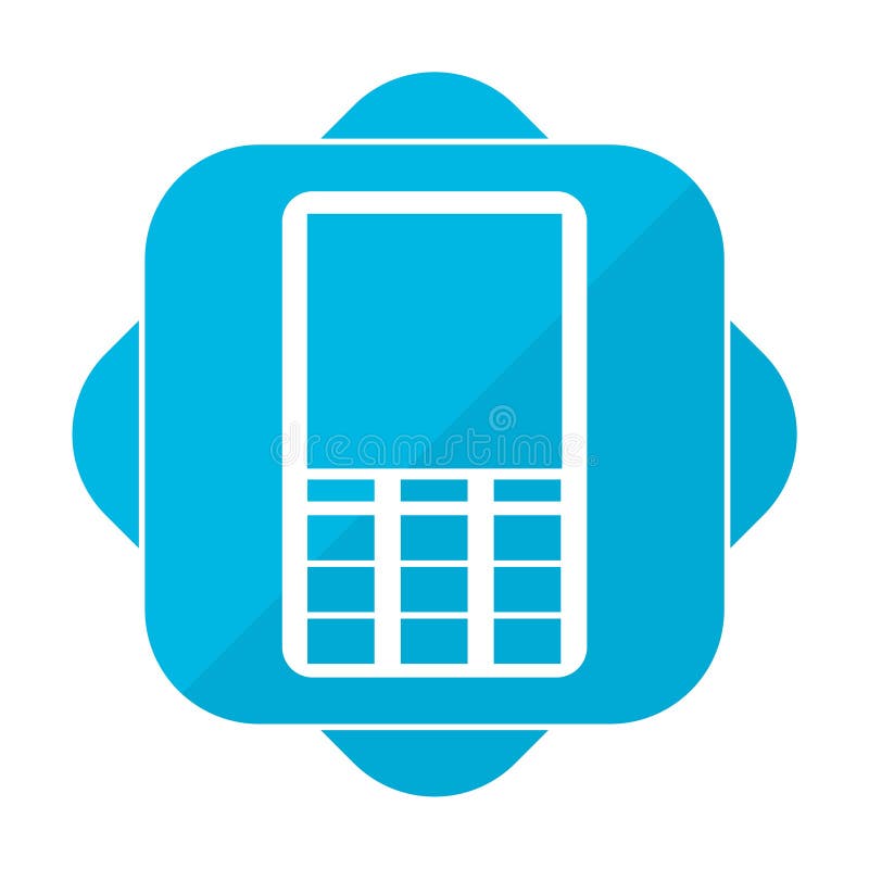 Blue square icon mobile stock vector. Illustration of internet - 94478149