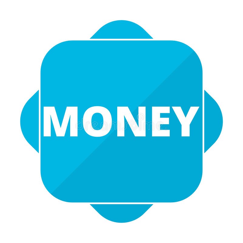 Blue square icon money stock vector. Illustration of isolated - 94850769