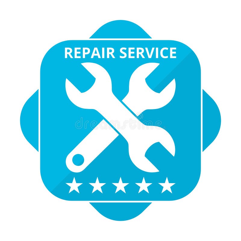Blue Square Icon Repair Service Stock Vector - Illustration of button ...