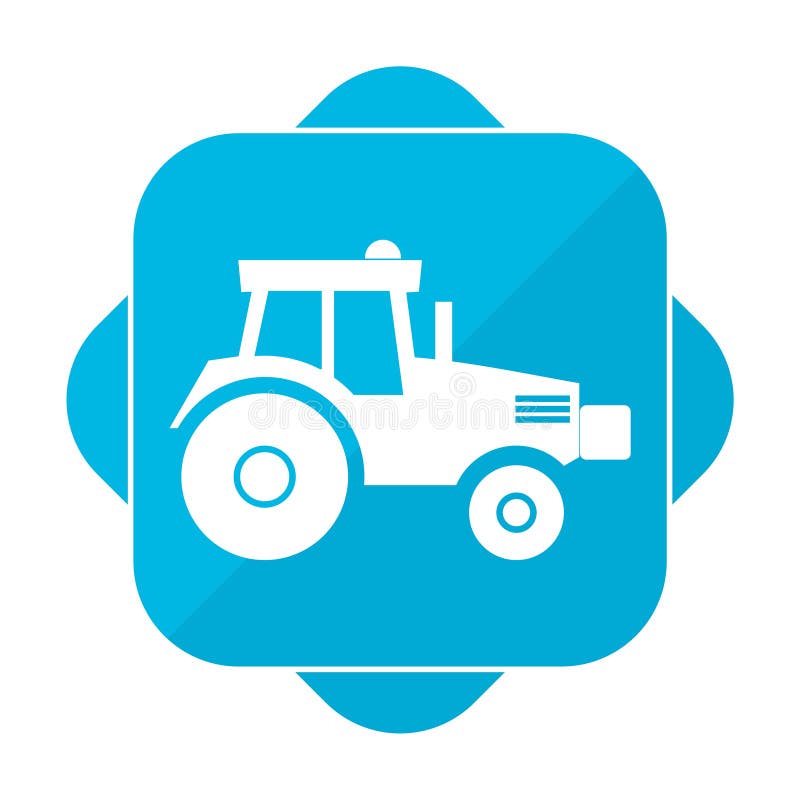 Blue square icon tractor stock vector. Illustration of element - 94478137