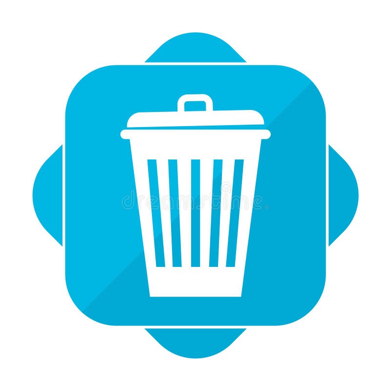 Blue square icon trash stock illustration. Illustration of design ...