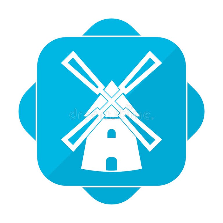 Blue square icon windmill stock vector. Illustration of basket - 94478296