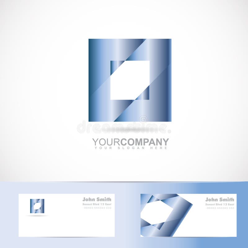 Blue square logo stock vector. Illustration of label - 53938943