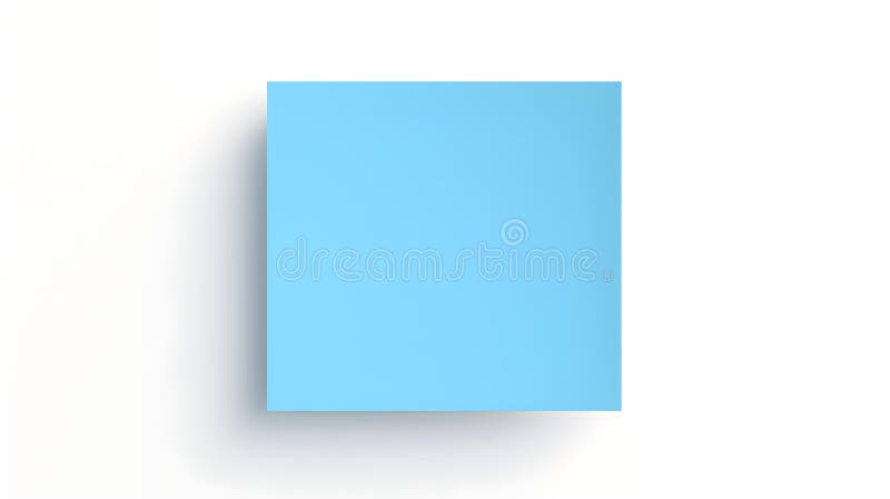Blue Square Paper Note on a White Background. Brainstorming Template ...