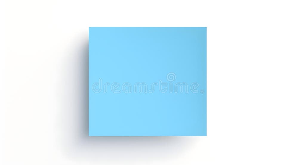 Blue Square Paper Note on a White Background. Brainstorming Template ...