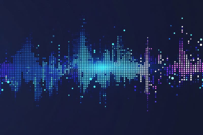 Blue Square Pixel Art, Equalizer Wave. Stock Illustration ...