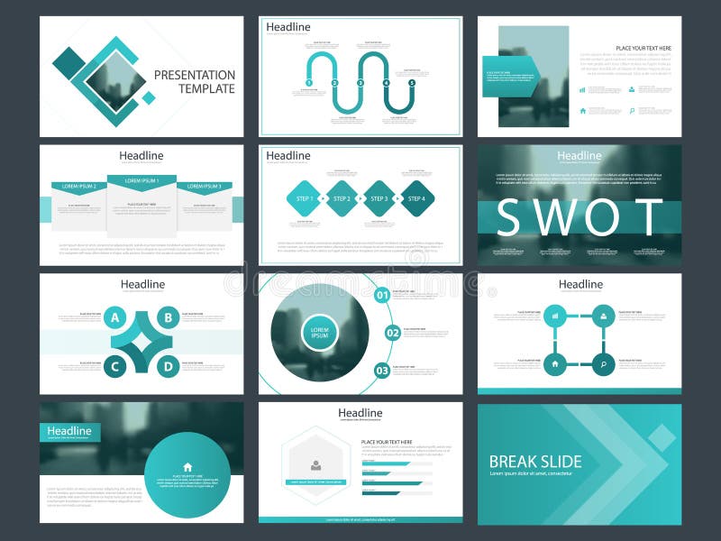 Blue Square Presentation Templates, Infographic Elements Template Stock ...
