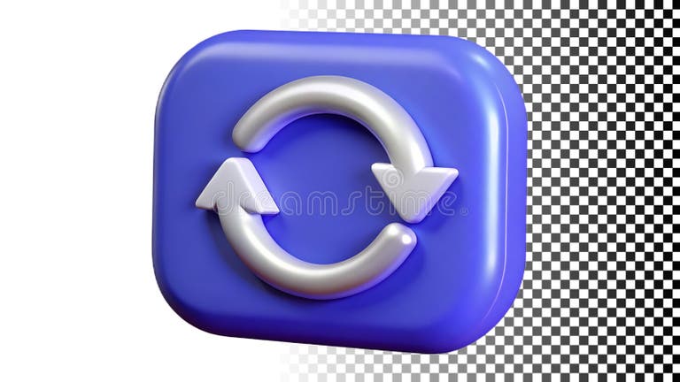 Blue Square Refresh Icon Update Sync Reload App Ui Button Data Png ...