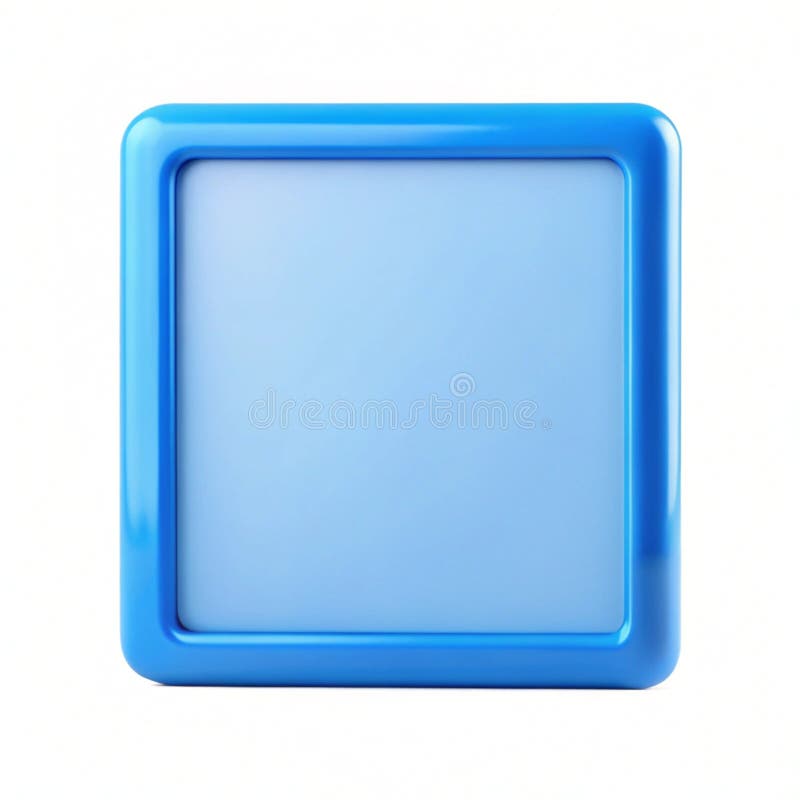 Blue Square with Screen Isolated Stock Photo - Image of color ...