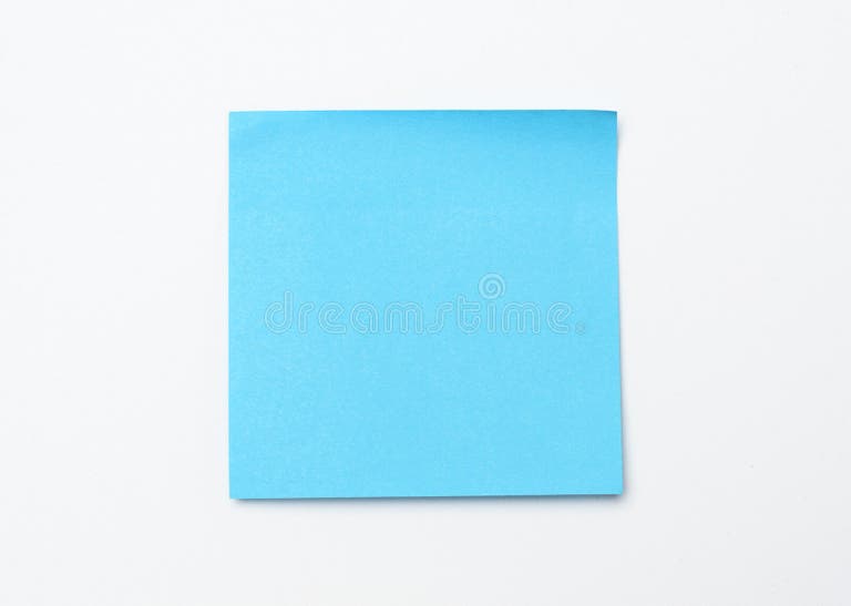 Blue Square Sticker on White Surface Stock Image - Image of ...