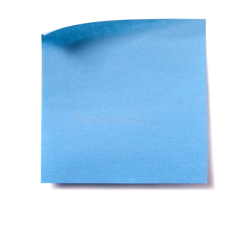 Single White Sticky Post Note Front View Isolated Stock Image - Image ...