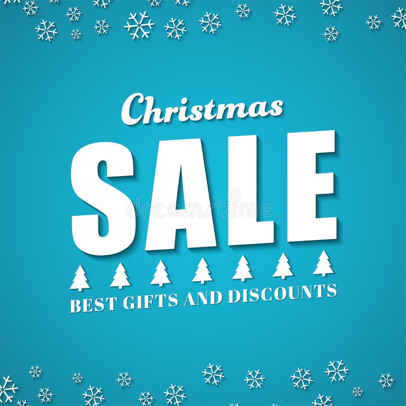 Blue Square Template Banner for Christmas Sales. Stock Vector ...