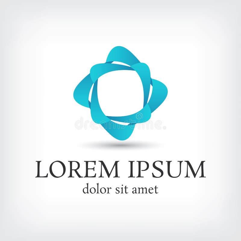 Blue Square Unity Abstract Logo Design Template Stock Vector ...