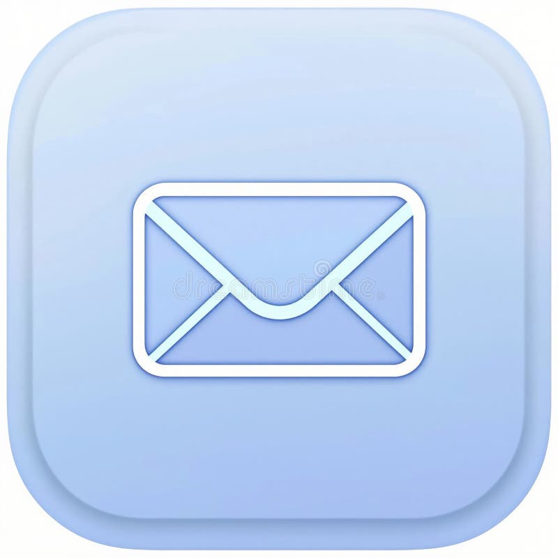 A Blue Square with a White Envelope on it Stock Illustration ...