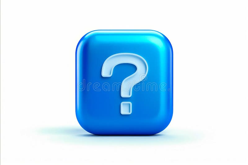 A Blue Square with a White Question Mark on it. Generative AI Stock ...