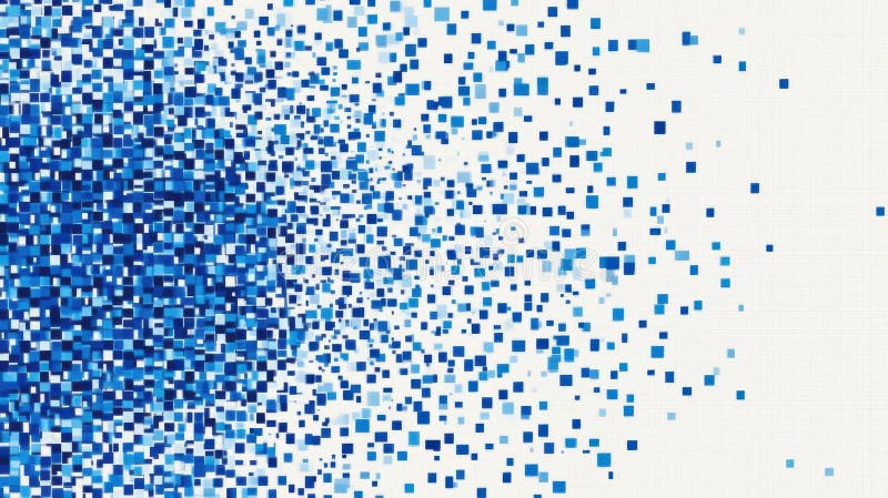 Blue Squares Flow Across the Grid with Abstract Concept Theme Stock ...