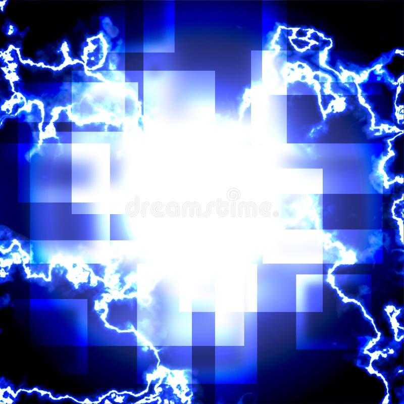 Blue Squares with Lightning. Stock Illustration - Illustration of ...