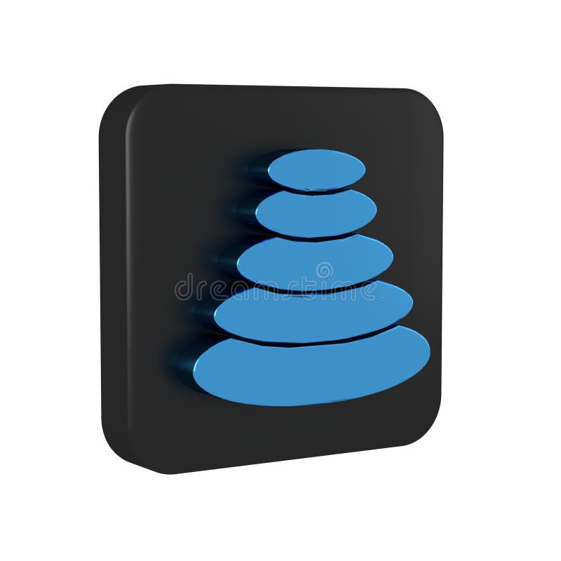 Blue Stack Hot Stones Icon Isolated on Transparent Background. Spa ...