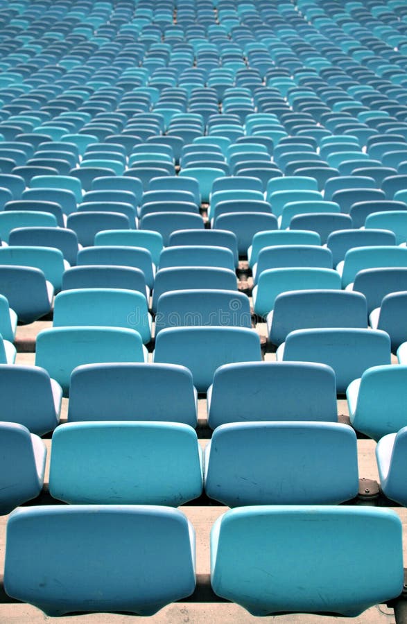 Blue Stadium Seating in Rows Stock Image - Image of plastic, pitch ...