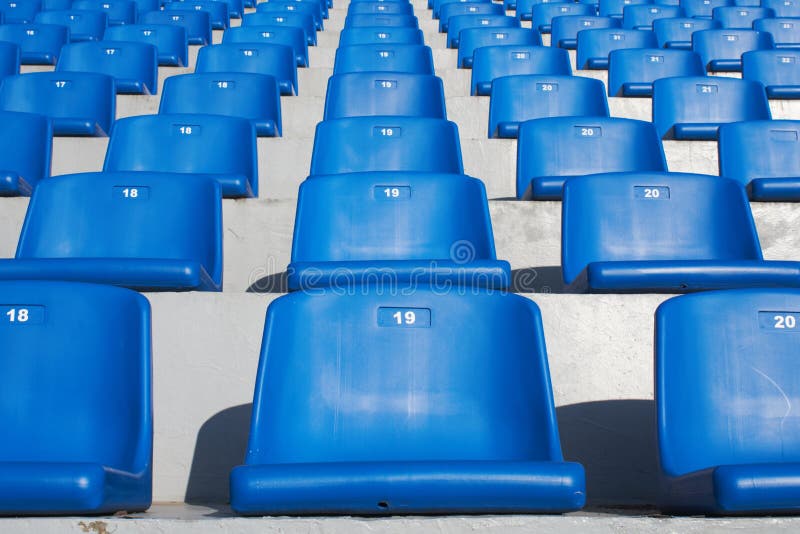 Blue stadium seats stock image. Image of arena, public - 35667745
