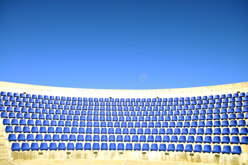 Blue stadium seats stock photo. Image of blue, stadium - 22497082
