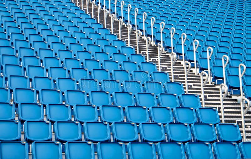 Blue stadium seats stock photo. Image of plastic, multiple - 43174378