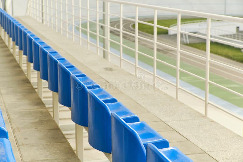 Blue stadium seats stock photo. Image of soccer, seat - 162345286