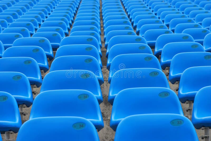 Blue Stadium Seats stock photo. Image of bright, gathering - 34005688